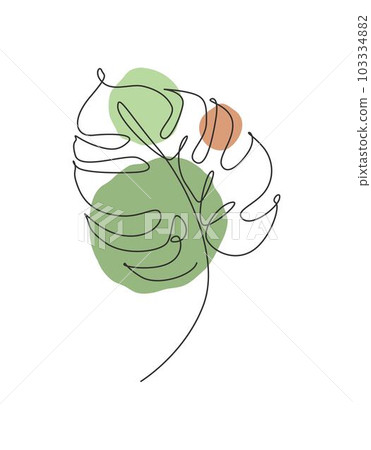 Green Leaf Line Drawing