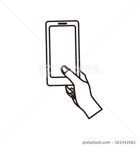 hand sign holding mobile phone - Stock Illustration [103342062] - PIXTA