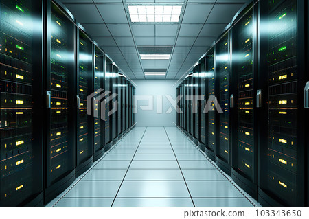 Power Hub Server Room Interior in a High-Tech... - Stock Illustration ...