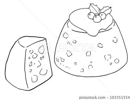 British pudding sketch line drawing illustration - Stock Illustration ...