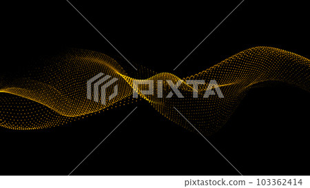 Futuristic point wave. Cyber big data flow.... - Stock Illustration [103362414] - PIXTA