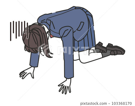 Girls high school students who fall down - Stock Illustration ...