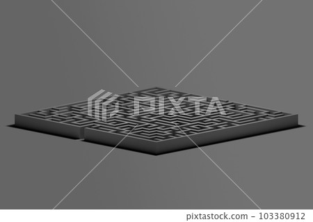 3D Gray square maze - Stock Illustration [103380912] - PIXTA
