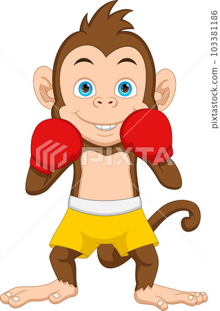 boxer monkey cartoon - Stock Illustration [103381186] - PIXTA
