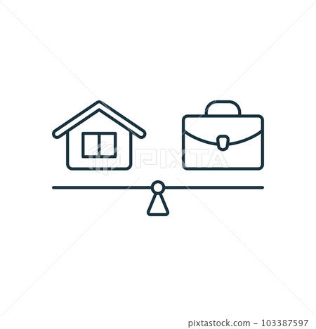 Work life balance icon. Monochrome simple sign... - Stock Illustration ...