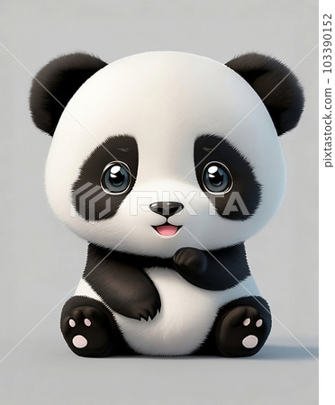 AI-generated 3D illustration of a cute panda - Stock Illustration ...