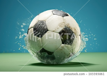 A soccer ball with an outer layer made of... - Stock Illustration ...