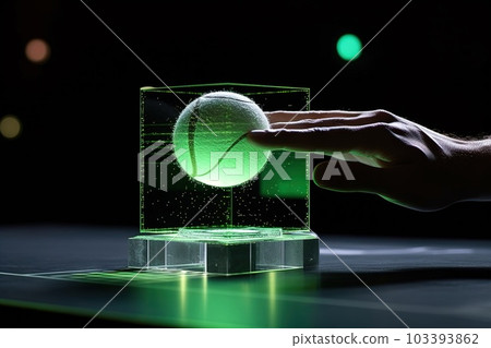 Futuristic tennis ball infused with microscopic... - Stock Illustration ...