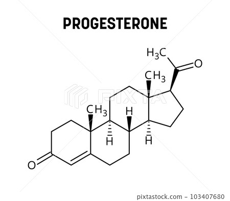 Progesterone molecular structure. Progesterone... - Stock Illustration ...