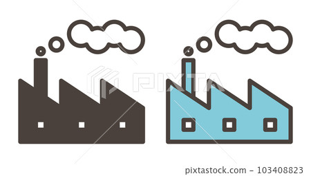 Simple and cute factory icon [vector... - Stock Illustration [103408823 ...