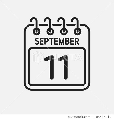 Icon page calendar day - 11 September - Stock Illustration [103416219 ...