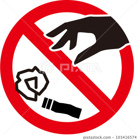 Cigarette and paper waste littering prohibited... - Stock Illustration ...