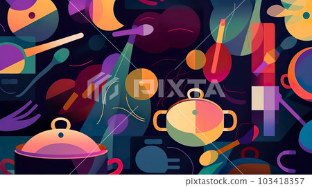 Abstract illustration background of cooking... - Stock Illustration ...