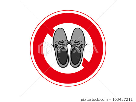 Illustration of a no-shoe mark with gray... - Stock Illustration ...