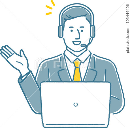Call center operator male - Stock Illustration [103444406] - PIXTA