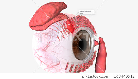 Superficial chalazia form when glands along the... - Stock Illustration ...