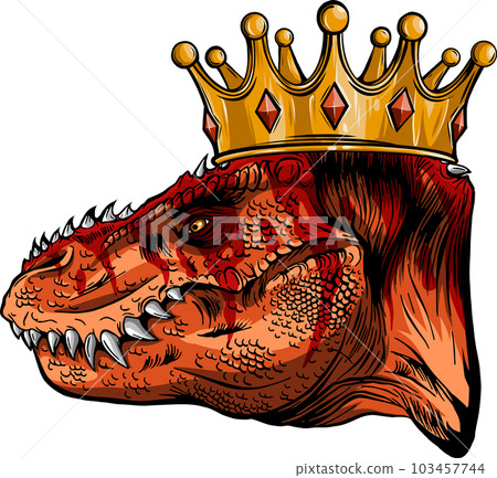 vector illustration of T Rex Head with crown - Stock Illustration ...