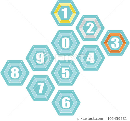 Set of hexagon number ranking icons - Stock Illustration [103459381 ...