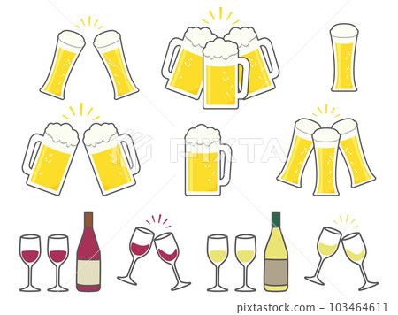 Beer and wine illustration set - Stock Illustration [103464611] - PIXTA