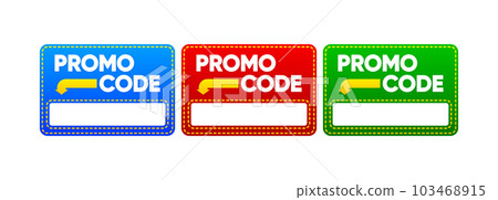 Modern cartoon template with promo code. Enter... - Stock Illustration ...