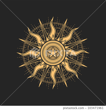 Esoteric and occult pentagram, mason or tarot... - Stock Illustration ...