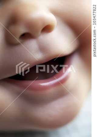 Newborn baby's cute mouth close-up (macro)... - Stock Illustration ...