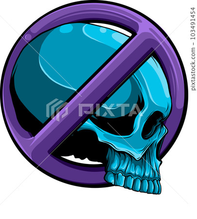 vector illustration of No Skull Symbol Isolated... - Stock Illustration ...
