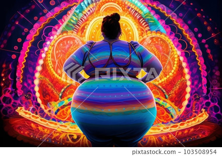 Fat woman, Generative AI AI image - Stock Illustration [103508954] - PIXTA