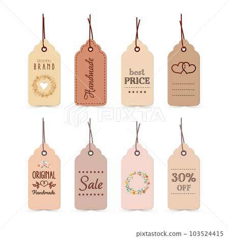 Tags - vector paper labels set isolated on... - Stock Illustration ...