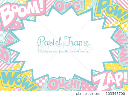 Comic art style pastel color balloon material - Stock Illustration ...