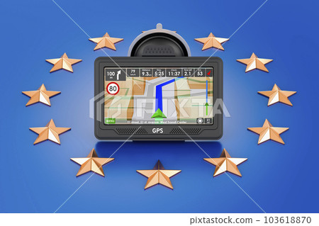 GPS navigation on the European Union, 3D rendering - Stock Illustration ...