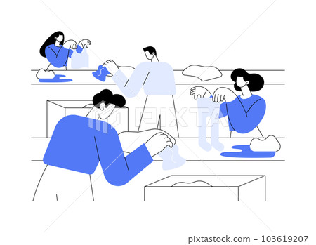 Textile sorting abstract concept vector... - Stock Illustration ...