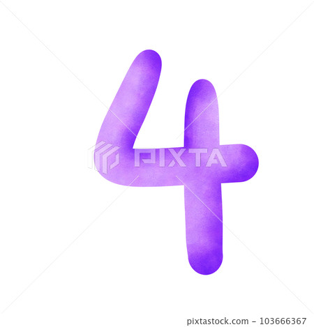 Number four 4 - Stock Illustration [103666367] - PIXTA