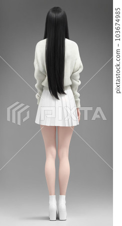 A woman's back view - Stock Illustration [103674985] - PIXTA