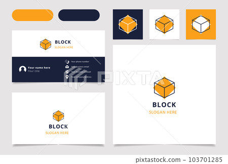 Block logo design with editable slogan.... - Stock Illustration ...