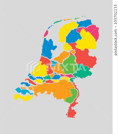 Vector map country Netherlands divided on regions - Stock Illustration ...