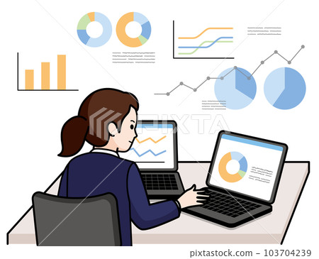 data analyst woman - Stock Illustration [103704239] - PIXTA