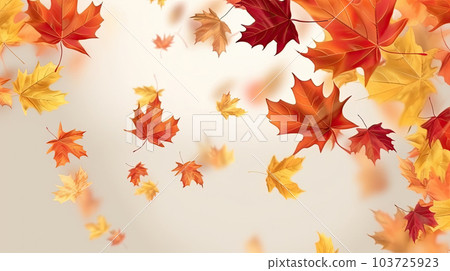 Flying fall maple leaves on autumn white... - Stock Illustration ...