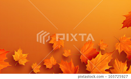 Flying fall maple leaves on autumn background.... - Stock Illustration ...