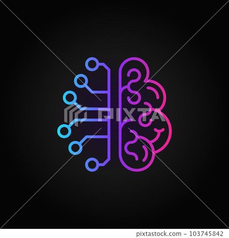 Cyberbrain creative outline icon - vector AI... - Stock Illustration ...