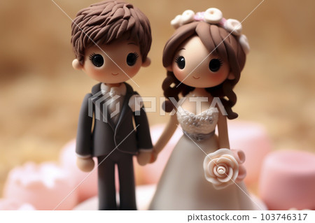 Miniature wedding doll "AI-generated image" - Stock Illustration ...