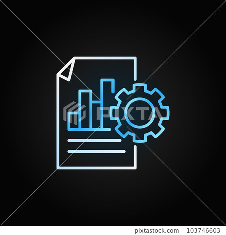 Business report with gear vector colorful line... - Stock Illustration ...