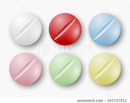 Vector Realistic Round Pharmaceutical Medical... - Stock Illustration ...