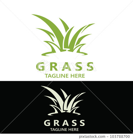 Grass logo image plant nature logo design... - Stock Illustration ...
