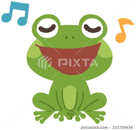 Frog singing - Stock Illustration [103789636] - PIXTA