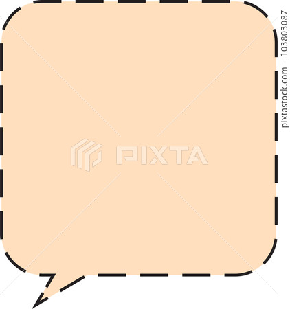 Rounded rectangle speech bubble dashed orange - Stock Illustration ...
