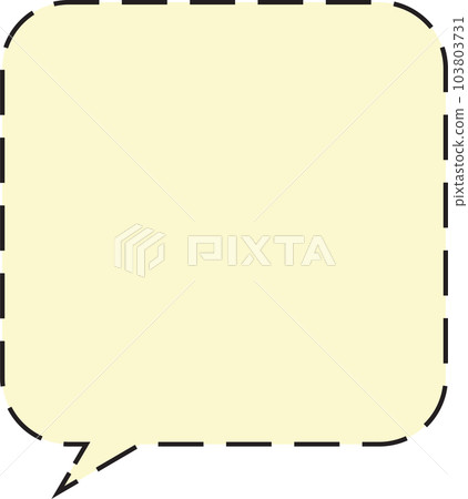 Rounded rectangle speech bubble dashed line yellow - Stock Illustration ...