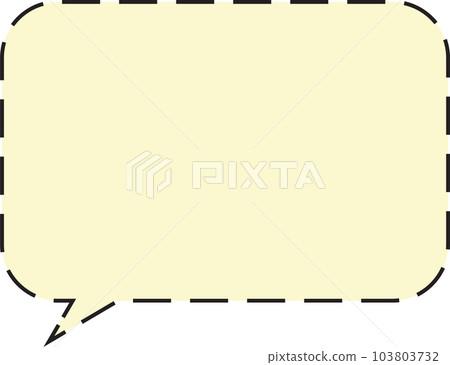 Rounded rectangle speech bubble dashed line yellow - Stock Illustration ...