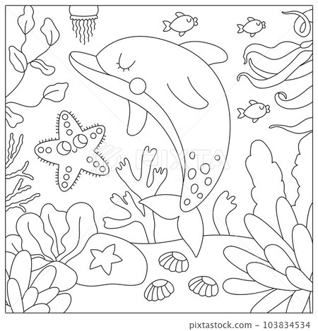Sea Life Clip Art Black And White Sea Animals Clip Art Collection