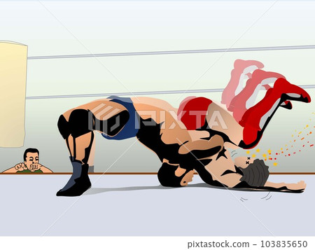Professional Wrestling: German Suplex Hold 1,... - Stock Illustration ...